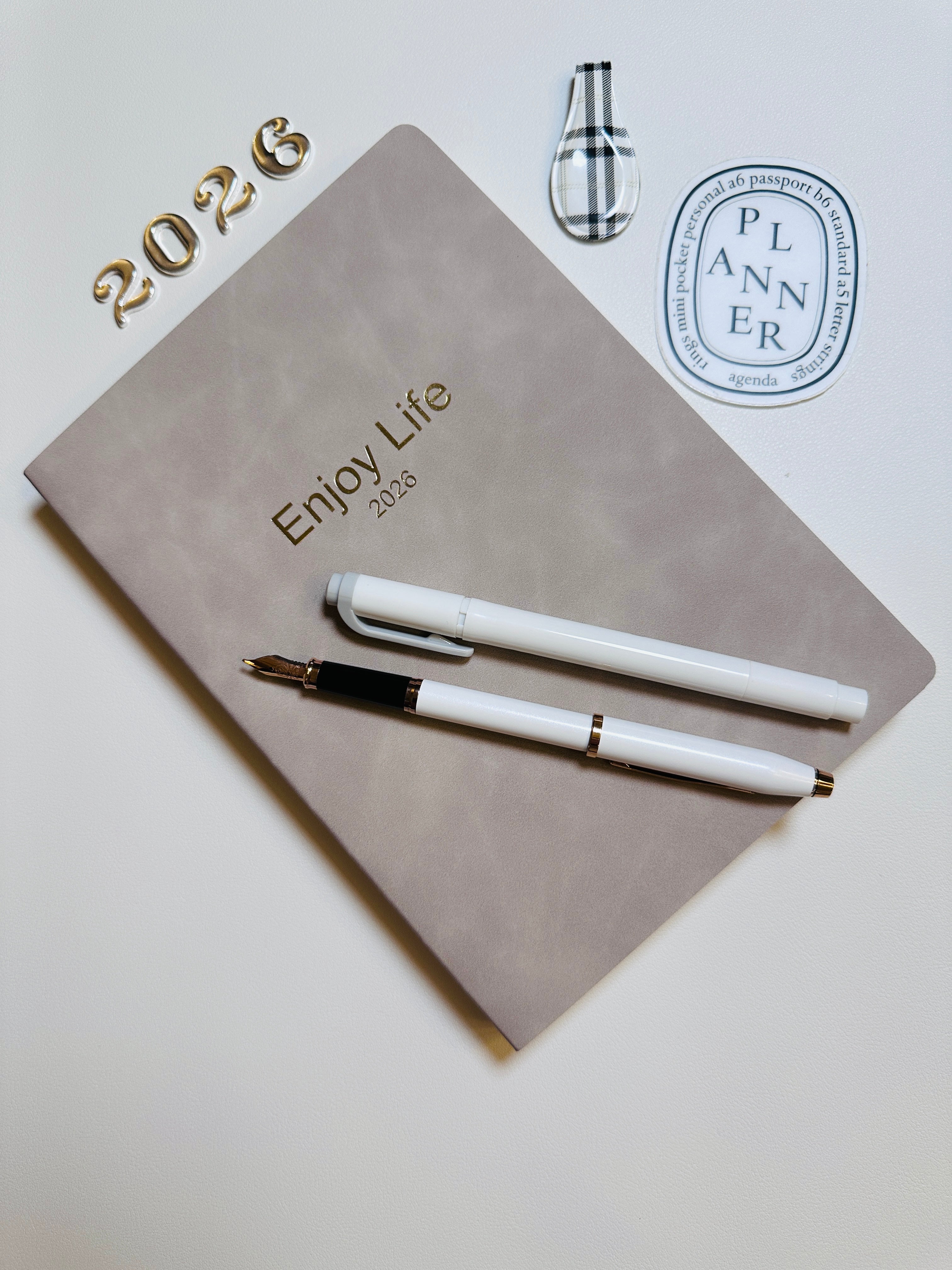 National Planner Day 2026 Beige Marble – PLAN to Enjoy Life